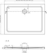 Mexen SLIM - Obdélníková sprchová vanička 120x80x5cm + chromový sifon, černá, 40708012