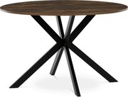 Kulatý jídelní stůl NARO - old wood / černé kovové nohy