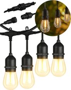 Zahradní světelná girlanda 20 LED teplá bílá E27 20m