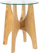 Kulatý odkládací stolek se skleněnou deskou ø 45 cm Kobe – Zuiver