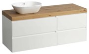 Laufen Lani - Umyvadlová skříňka, 58x137x49 cm, 4 zásuvky, výřez vlevo, matná bílá/dub H4065821122601