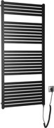 Aqualine Sapho, TONDI-E elektrické topné těleso, rovné, 600x1330 mm, 600W, černá matná