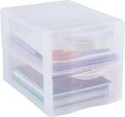 SUNDIS Úložný box se 2 zásuvkami, transparentní, ORGAMIX A4