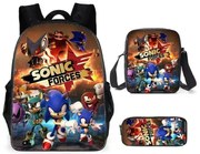 Školní batoh, taška přes rameno a penál s potiskem Sonic Varianta: set 04