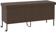 Fionshop 262981411 Zahradní úložný box s kolečky hnědý 160x55x75 cm polyr