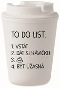 TO DO LIST: BÝT ÚŽASNÁ - bílý termohrnek 300 ml