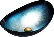 BPS-koupelny Keramické umyvadlo na desku HYD-LI-BU-BL-530 54x37 cm, modré lesk