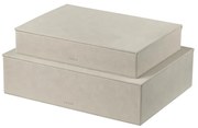Béžové úložné boxy v sadě 2 ks s víkem z umělé kůže 40x30x11 cm Sahla – Blomus