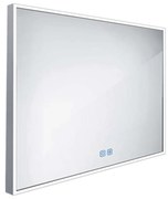 Nimco - Zrcadlo s LED osvětlením, 90x70 cm, dotykový senzor, hliník ZP 13019VX