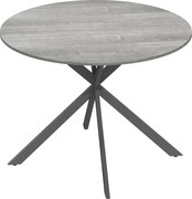HOMCOM kulatý jídelní stůl pro 4 osoby, Ø100 cm, industriální styl s ocelovými X nohami, šedý