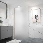 Erga Paris, sprchová zástěna Walk-In 150x200 cm, 8mm sklo námraza, zlatý lesklý profil, ERG-V02-PARIS-150x200-FR-GD