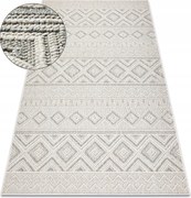 Koberec Plochý Tkaný Jersey Romby Boho šedý sisal outdoor 240 x 330 cm