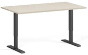 Výškově nastavitelný stůl, 140x80 cm, 1 motor, černá podnož, bříza