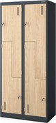 Šatní skříň typu L antracitová / dub sonoma: Eco Design JULIA, 800 x 1850 x 450 mm