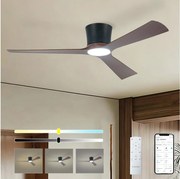 ZEVENTI - LED Stropní ventilátor AUREX LED/24W/230V Wi-Fi Tuya černá/ořech + DO