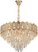 Toolight Toolight, křišťálové závěsné svítidlo 60cm, 8xE14, G049-CP, zlatá, OSW-08943