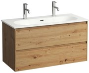 Laufen Lua - Skříňka s umyvadlem, 51x97x44 cm, 2 zásuvky, dub H8600882671071