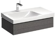 Geberit Xeno 2 - Skříňka pod umyvadlo 90 cm s odkládací plochou, zásuvka s LED svítidlem, šedá 500.513.43.1