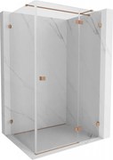 Mexen Lunar T, pravý výklopný sprchový kout 115 x 70 cm, 8mm čiré sklo, profil měděná matná, 834T-115-070-65-00-P