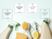 Samolepky na čisticí a úklidové prostředky s vlastním textem | DomaLEP varianta: BÍLÁ - š. 5 cm x v. 5 cm - tučné písmo