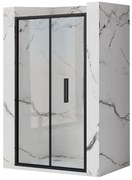 Zalamovací sprchové dveře REA RAPID FOLD 80 cm pro instalaci do niky, černé/transparent - bez vaničky