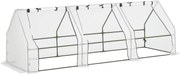 Outsunny Zahradní Skleník 270x90x90 cm s 3 Okny, Ocelová Rámová Zahrada pro Pěstování Rostlin, Květin a Rajčat | Aosom