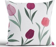 MK Lůžkoviny Bavlněný povlak na polštář Renforcé 40 x 40 cm - Květy tulipánů fialové