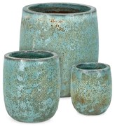 BIZZOTTO Set 3 květináčů DUYEN zelený