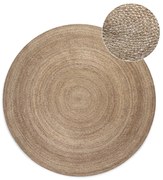 Šedobéžový oboustranný jutový kulatý koberec ø 200 cm Braided – Hanse Home