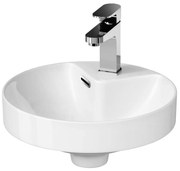 Cersanit Crea - Umyvadlo, průměr 38 cm, s přepadem, otvor pro baterii, bílá K114-002
