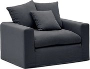 Antracitové lněné křeslo Nora – Kave Home