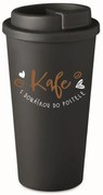 KAFE S DONÁŠKOU DO POSTELE - černý termohrnek 475 ml