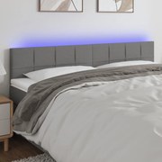 Čelo postele s LED tmavě šedé 180x5x78/88 cm textil