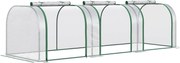 Skleník Outsunny s dveřmi, zimní ochranný skleník z oceli, skleník na balkon, zahradu, rajčatový skleník 295x100x80cm, skleník na rajčata, zeleninu, k