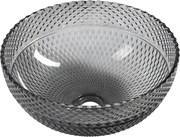 Sapho Sapho, BEAUTY gravírované skleněné umyvadlo na desku Ø 39,5cm, černá, TY310