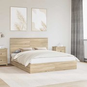 Postel s úložným prostorem se zásuvkou Sonoma dub 160 x 200 cm 3411189