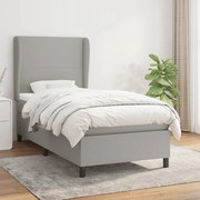 Box spring postel s matrací světle šedá 90x190 cm textil 3127765