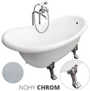 Besco Akrylátová volně stojící vana Otylia Glam S 160x77 (170x77) s přepadem Rozměry (cm): 160x77, Typ a barva výpustě: bez odpadového sifonu, Barva podpěrných nožek: Chrom