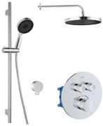 kielle Oudee - Sprchový set s termostatickou baterií pod omítku, pro 2 spotřebiče, s příslušenstvím EcoSpare a tělesem, chrom 20602SPT10
