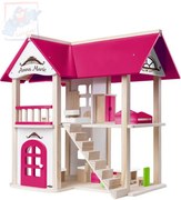 WOODY DŘEVO Vila Anna-Marie herní set dům s nábytkem a 2 panenkami 91874