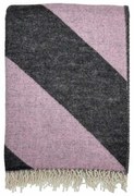 Merino pléd Angle pink black 130x200, Klippan Švédsko Růžová