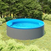 vidaXL Marketos Nadzemní bazén 350 x 90 cm šedý