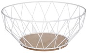 Kovová mísa na ovoce Diamond White, 28x11,5 cm