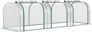 Skleník Outsunny s dveřmi, zimní ochranný skleník z oceli, skleník na balkon, zahradu, rajčatový skleník 295x100x80cm, skleník na rajčata, zeleninu, k