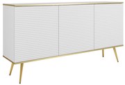 Piaski komoda ORO K160 MDF Barva: bílá/ zlaté nohy