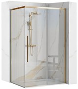 Sprchový kout REA SOLAR 90/zástěna x 120/dveře cm, zlatý/transparent - bez vaničky