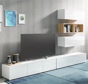 Obývací stěna CALABRINI b | 300 cm | 6 dílů A1 | bílá lesk