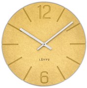 LAVVU Žluté hodiny Natur vyrobené v Čechách ⌀34cm LCT5026