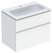 Geberit iCon - Skříňka s umyvadlem, 75x48x63 cm, 2 zásuvky, KeraTect, lesklá bílá 502.332.01.1