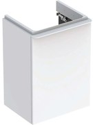Geberit Smyle Square - Umyvadlová skříňka, 44x36x62 cm, 1 dvířka, panty vlevo, lesklá bílá/matná bílá 500.351.00.1